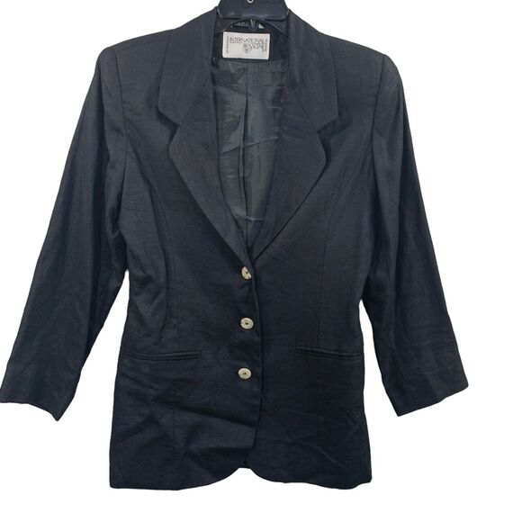 International Scene | Jackets & Coats | Linen Blazer Black Vintage ...
